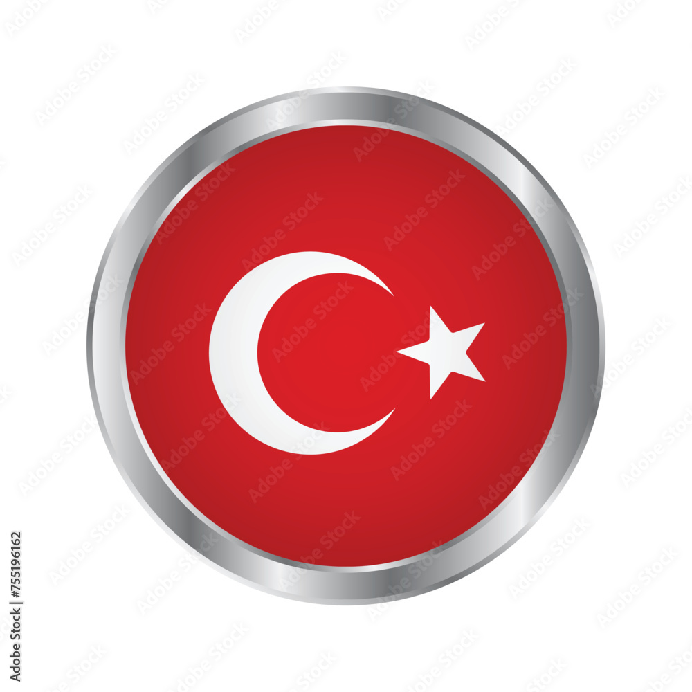 Turkiye Turkey Round Flag Shield Badge Emblem Patch Sticker Label Pin ...