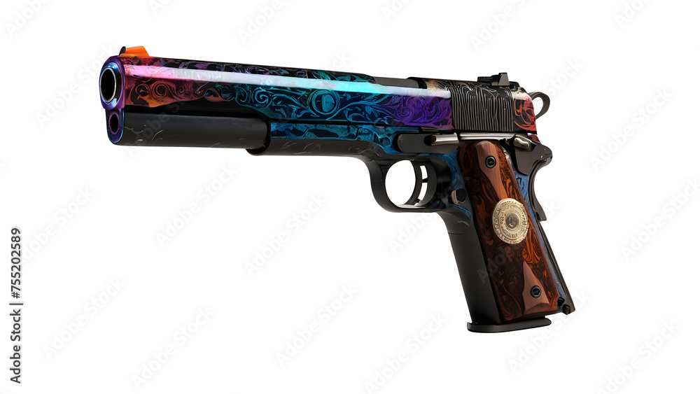 Vivid colored handgun png pistol png short gun png Unissued Military ...