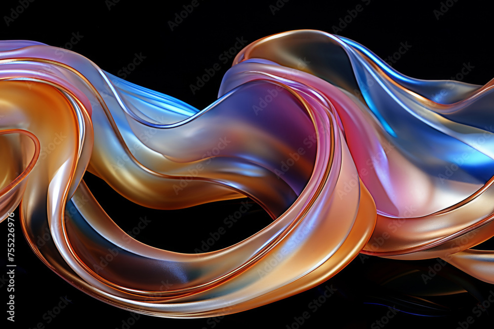 Minimalist holographic background with shapeless organic forms, light ...