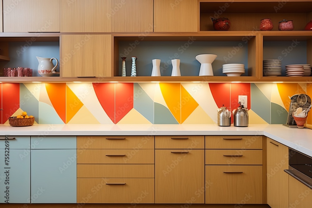 Retro 60s Kitchen Revival: Geometric Shapes and Funky Backsplash Ideas ...