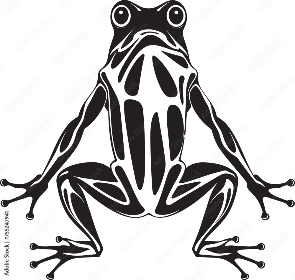Creepy Croaker Frog Skeleton Logo Design in Vector Ancient Amphibian ...