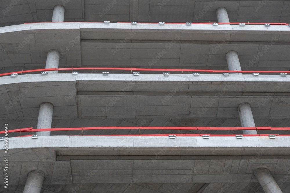 Construction of metal concrete structures in architecture, with safety ...