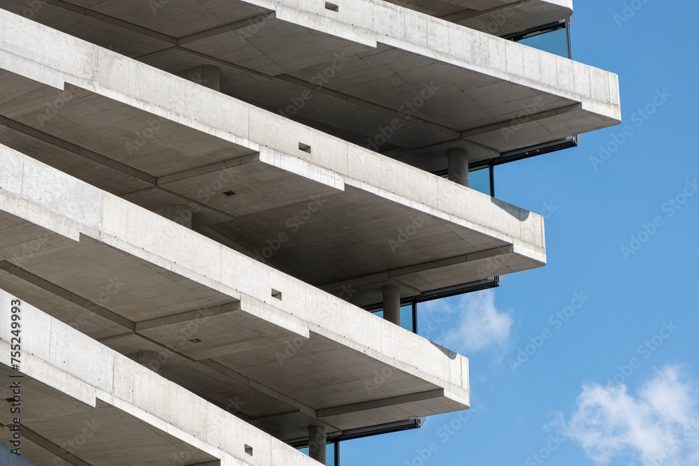 Construction of metal concrete structures in architecture, with safety ...