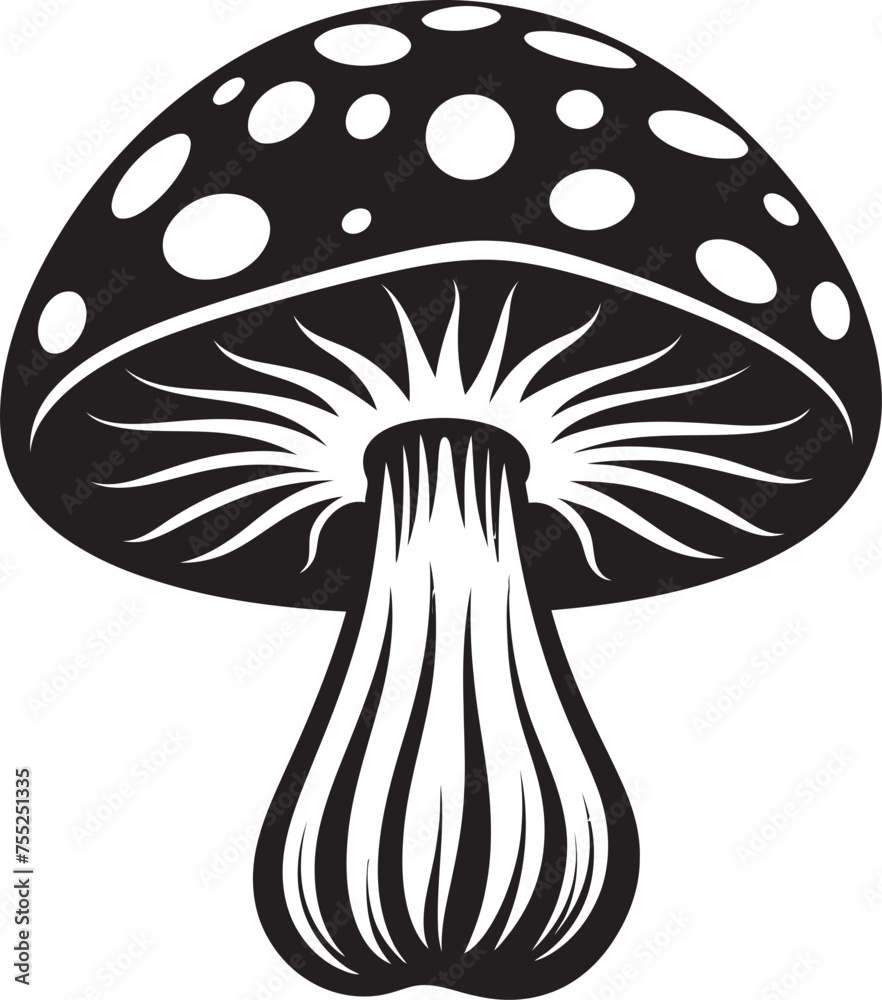Fungal Fragrance Mushroom Symbol in Vector Myco Metamorphosis Vector ...