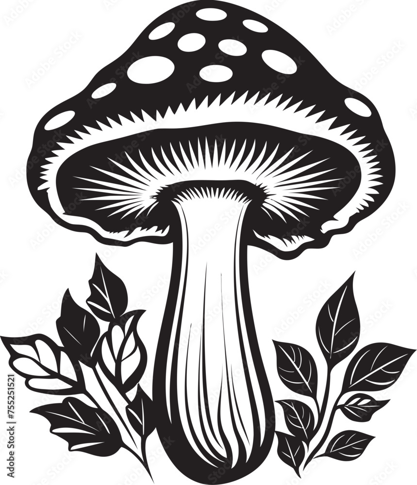 Capsule Canopy Mushroom Icon Earths Echo Vector Logo with Mushroom ...