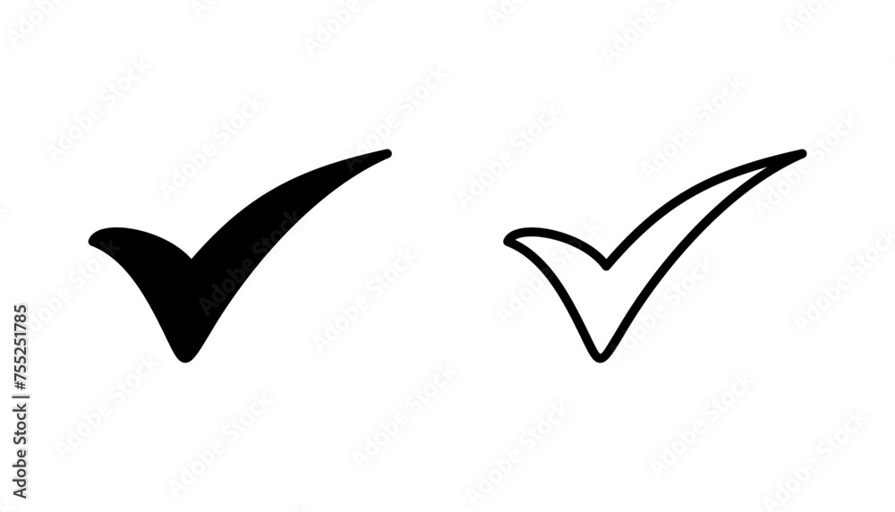 Check mark icon set. Check mark icon. Tick mark symbol vector Stock ...