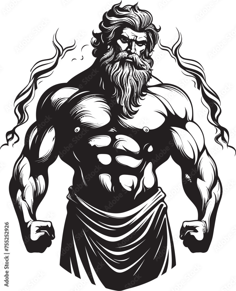 Olympus Vigor Vector Logo Design with Olympian Deity Thunderbolt ...