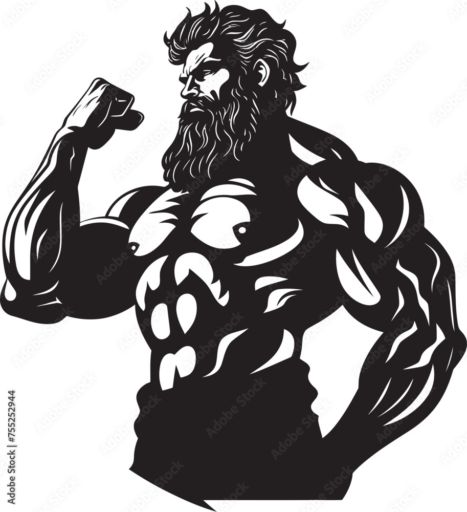 Zeuss Gym Gym Icon with Thunder God Vector Olympus Power Vector Logo ...