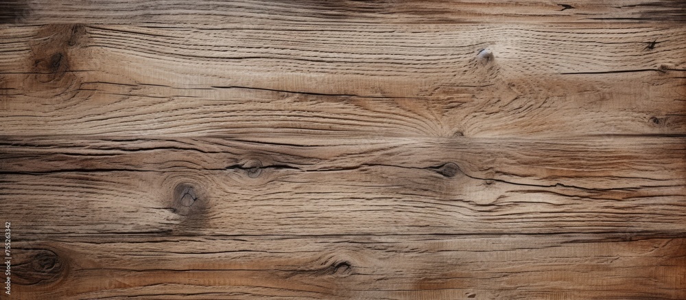 Detailed close-up view of a wooden surface with prominent knots and ...