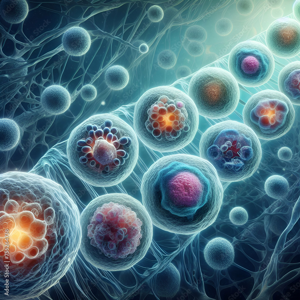 Human Cells in Stages of Cancer Carcinoma Disease Process Development ...