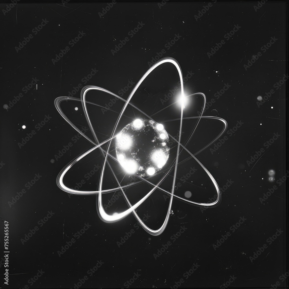 Atomic dance: subatomic realm, electrons, neutrons, and protons orbit a ...