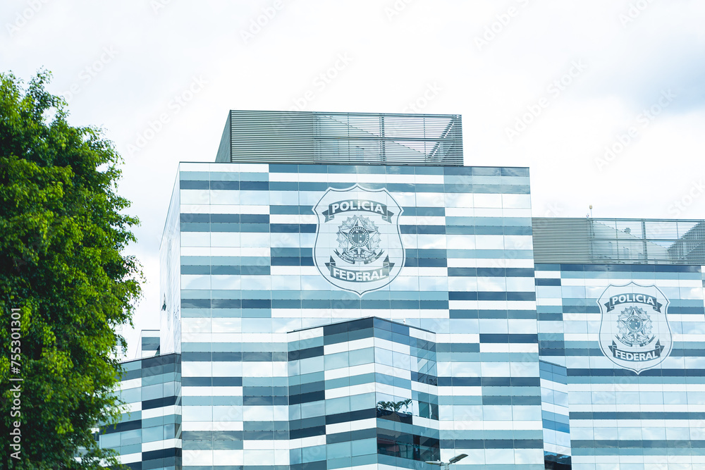Edifício sede da Polícia Federal na cidade de Brasília. Brasília ...