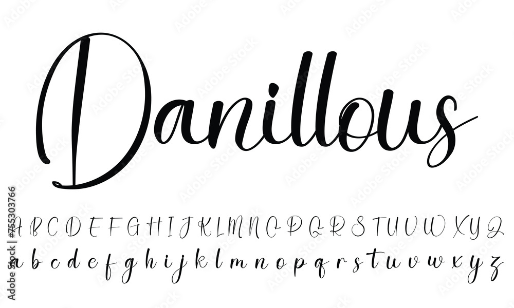 Hand drawn vector alphabet. Modern monoline signature script font ...