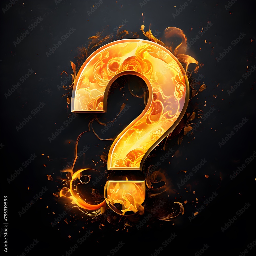 Yellow question mark symbol on black background. Problem, solution ...