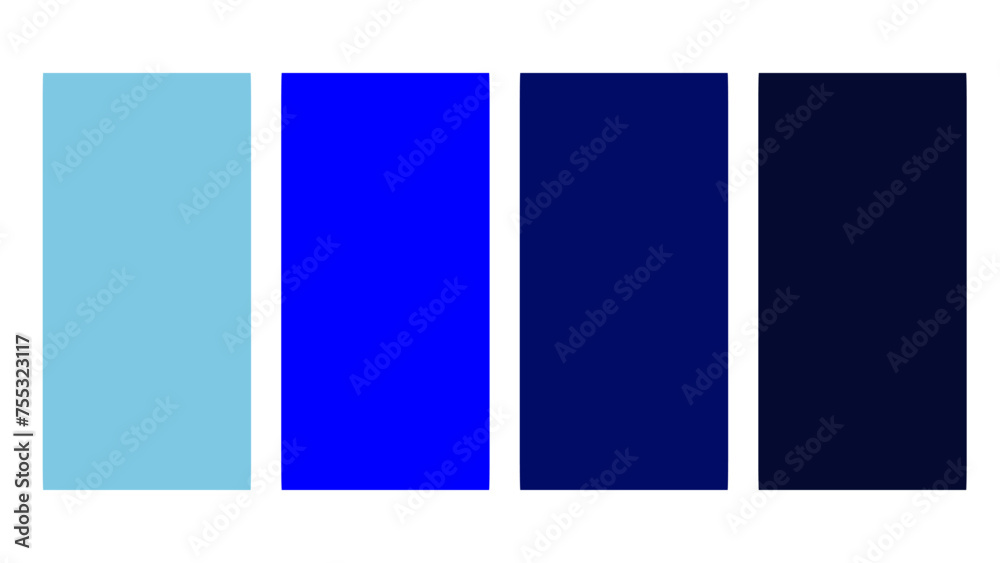 Blue color palette. Set of bright color palette combination in rgb hex ...