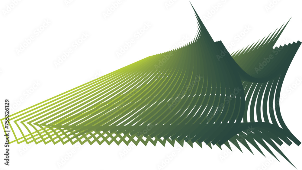 curved line composition with yellow and green gradations to support the ...