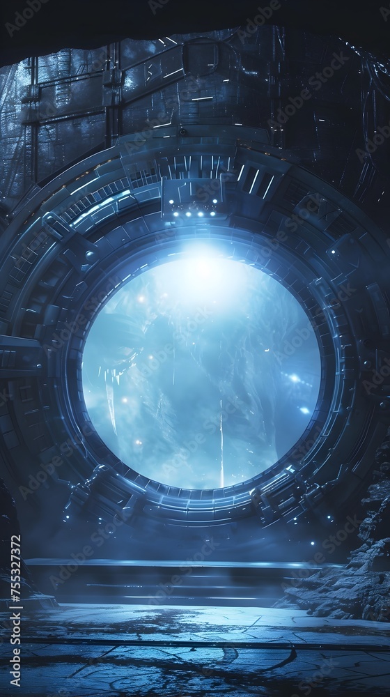 Gargantuan Blue-Glowing Portal in an Alien Spacecraft Connects to a ...