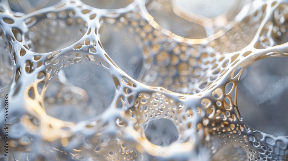 A macro photograph of a latticelike structure created with a ...