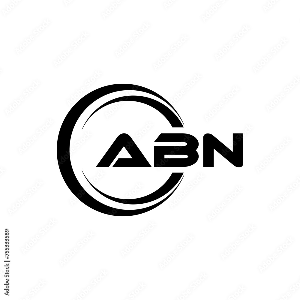 ABN letter logo design in illustration. Vector logo, calligraphy ...