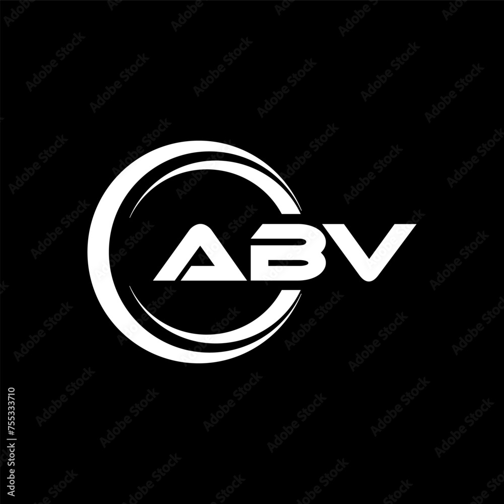 ABV letter logo design in illustration. Vector logo, calligraphy ...