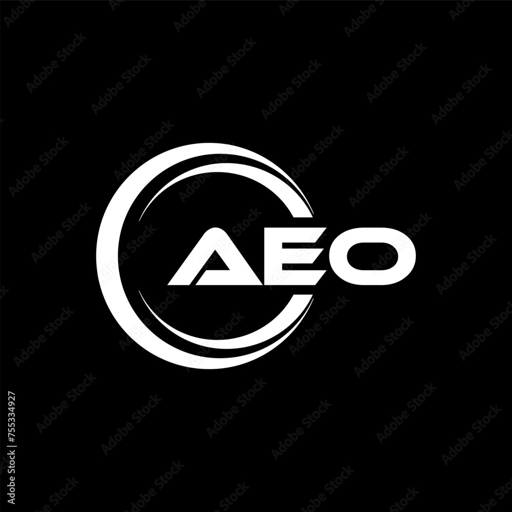 AEO letter logo design in illustration. Vector logo, calligraphy ...