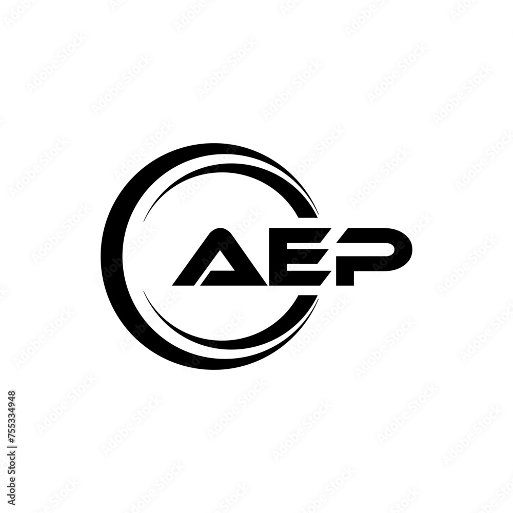 AEP letter logo design in illustration. Vector logo, calligraphy ...