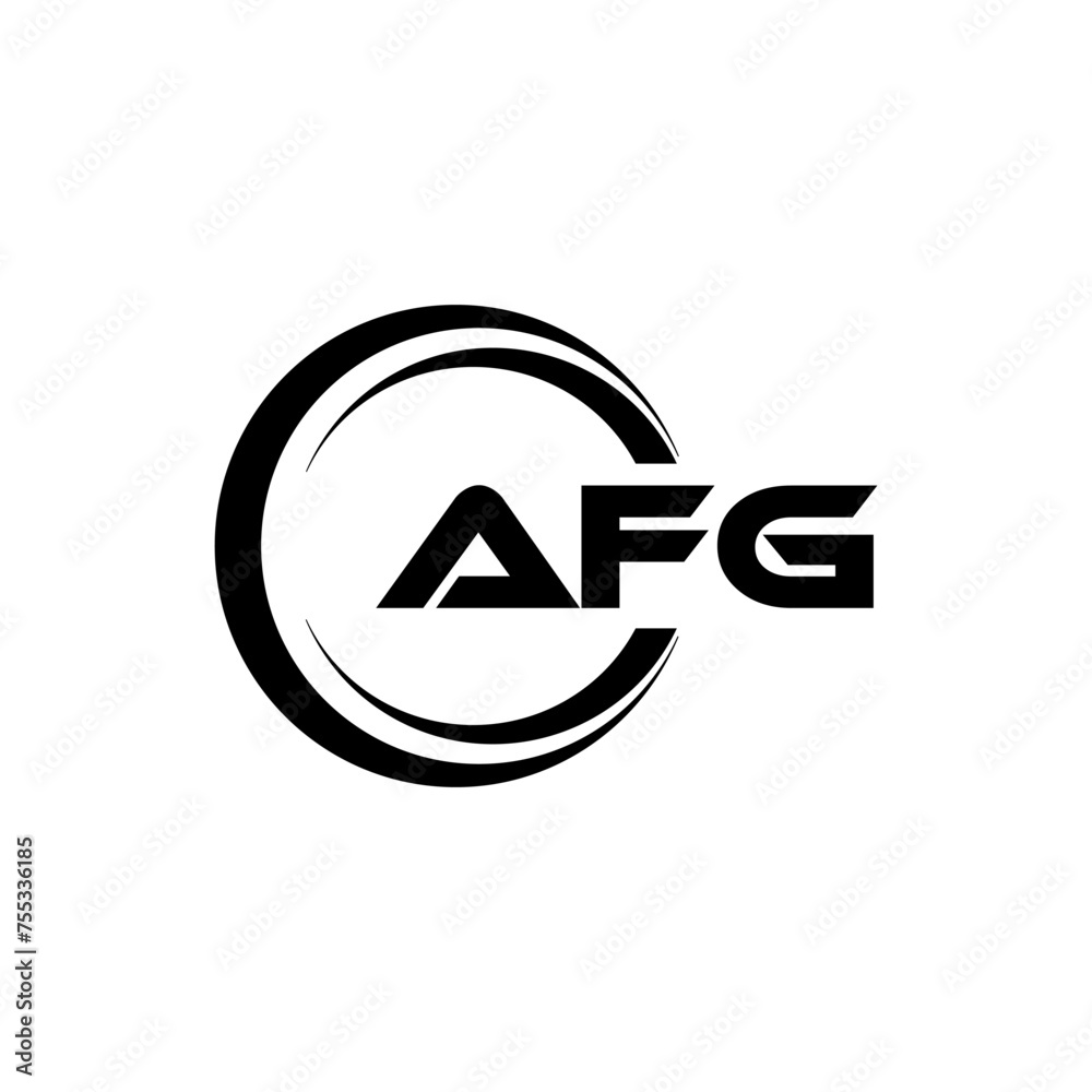 AFG letter logo design in illustration. Vector logo, calligraphy ...