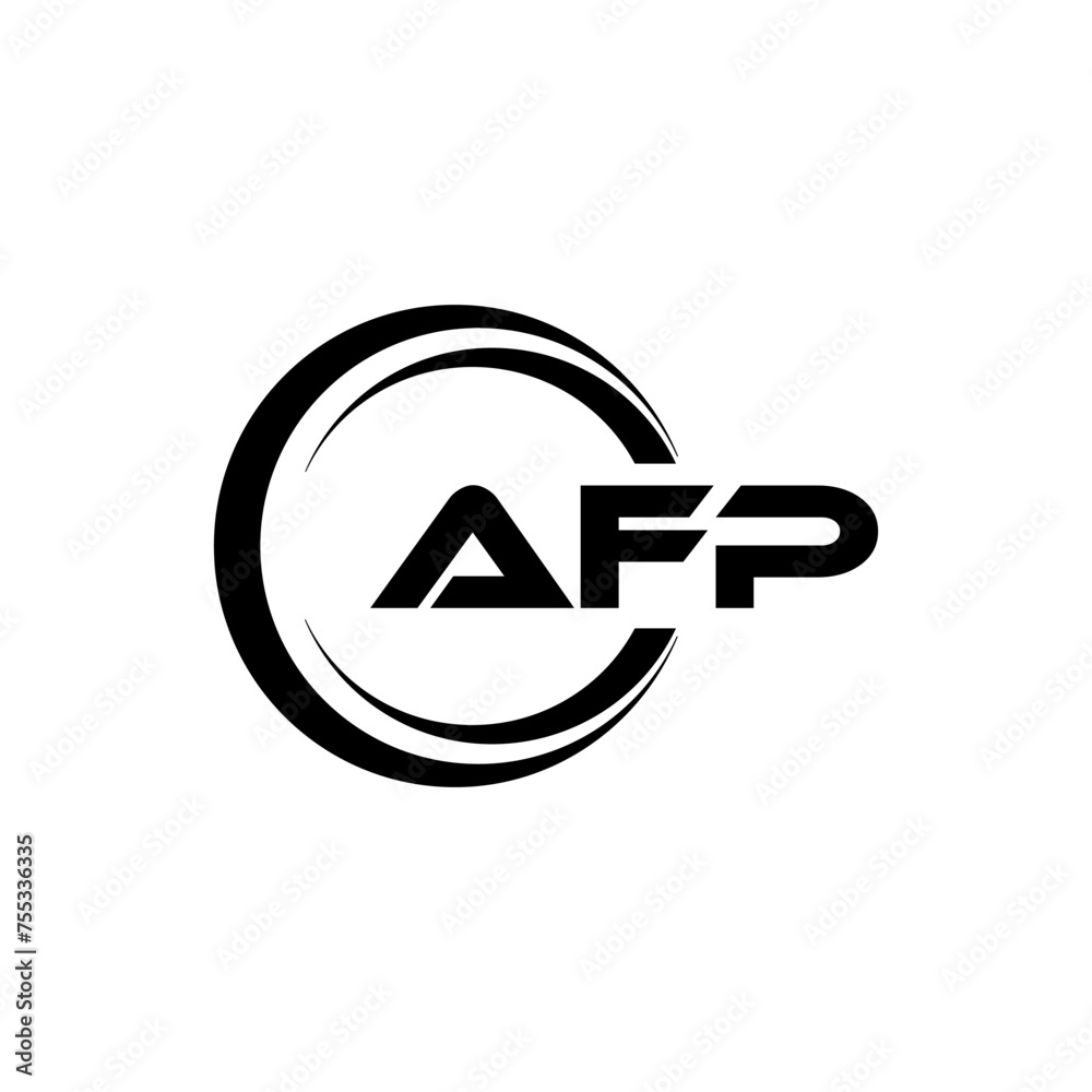 AFP letter logo design in illustration. Vector logo, calligraphy ...