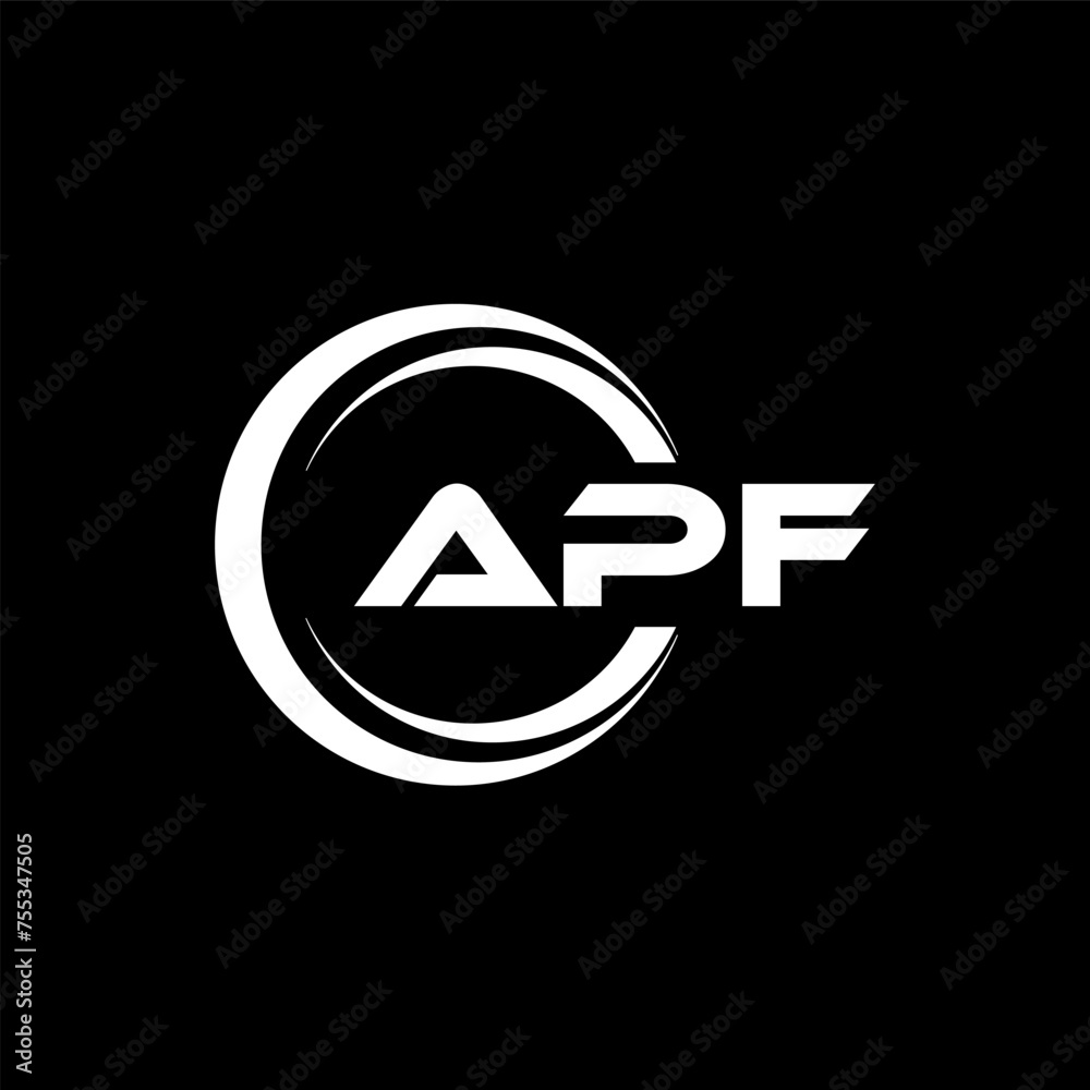 APF letter logo design in illustration. Vector logo, calligraphy ...
