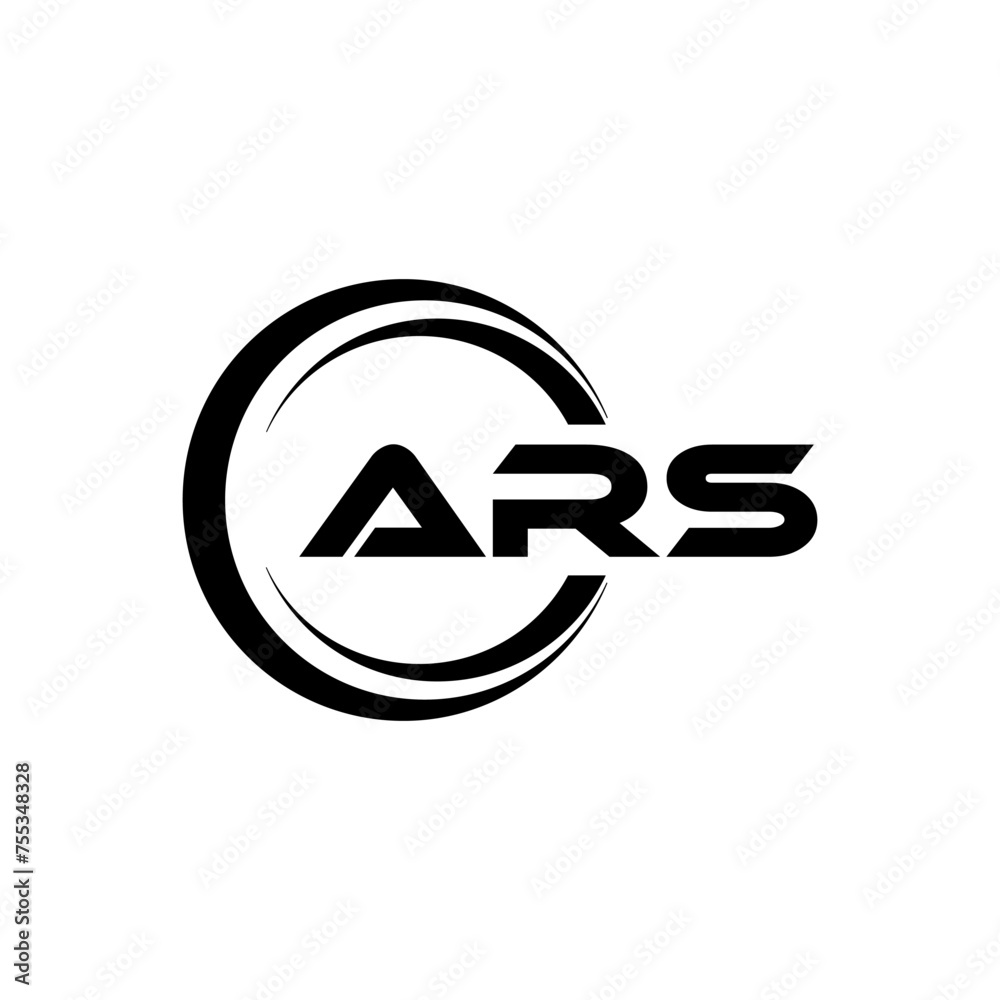 ARS letter logo design in illustration. Vector logo, calligraphy ...
