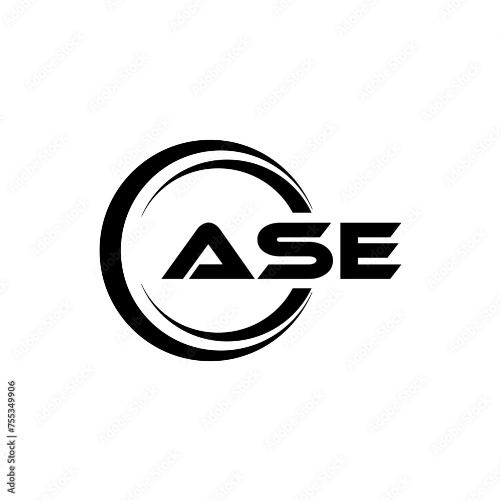 ASE letter logo design in illustration. Vector logo, calligraphy ...