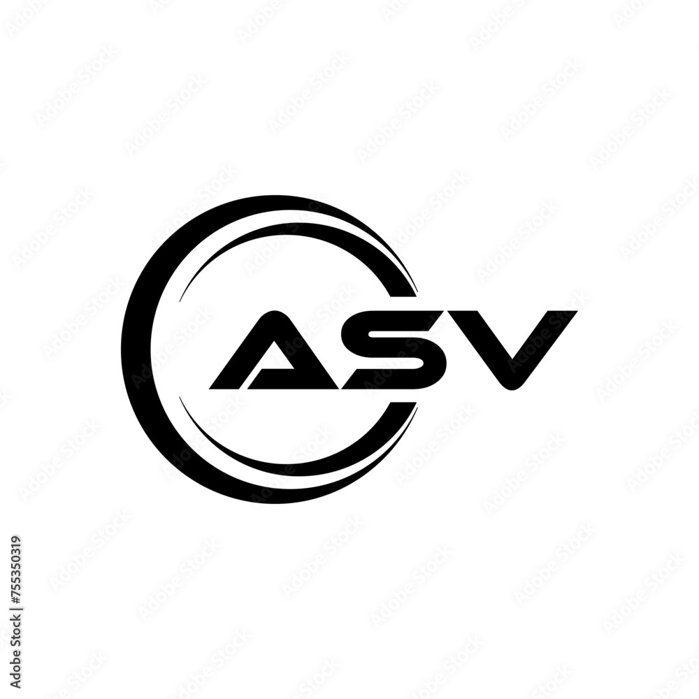 ASV letter logo design in illustration. Vector logo, calligraphy ...