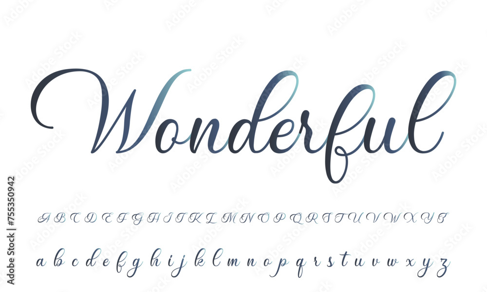 Hand drawn calligraphic vector monoline font. Distress signature ...