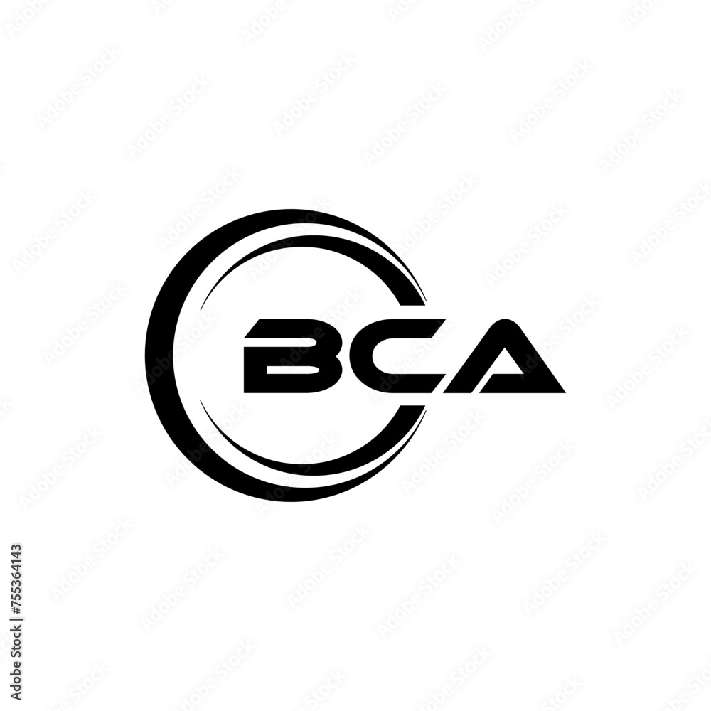 BCA letter logo design in illustration. Vector logo, calligraphy ...
