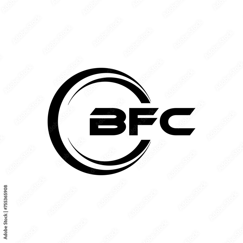 BFC letter logo design in illustration. Vector logo, calligraphy ...