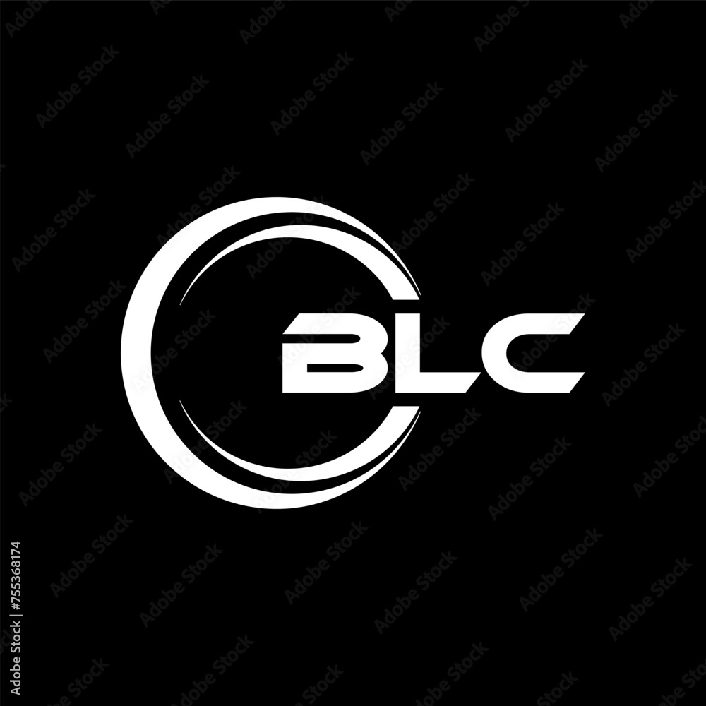 BLC letter logo design with black background in illustrator, cube logo ...