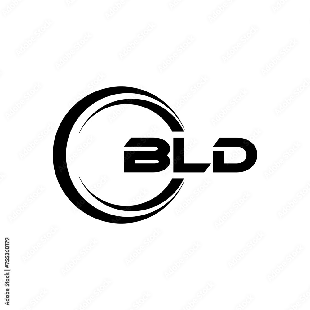 BLD letter logo design with white background in illustrator, cube logo ...