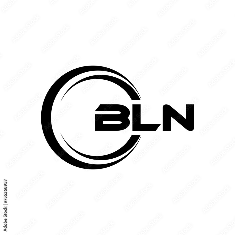 BLN letter logo design with white background in illustrator, cube logo ...