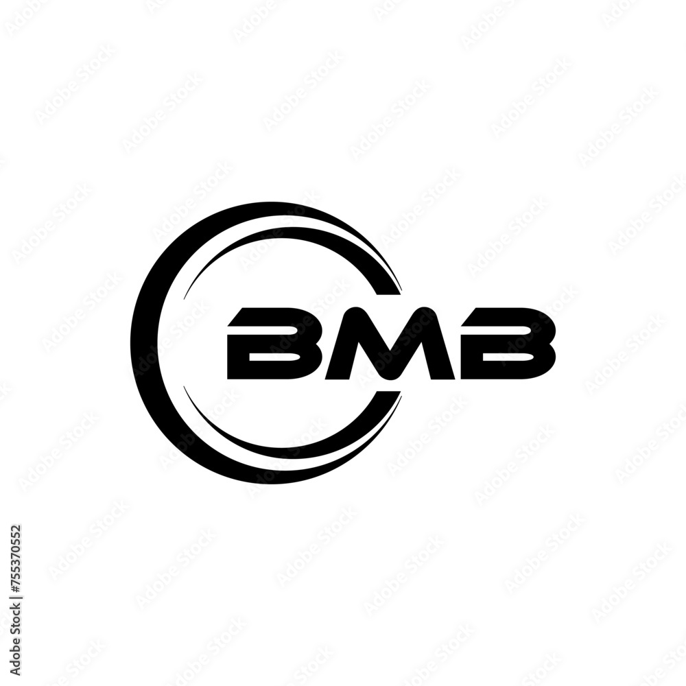 BMB letter logo design in illustration. Vector logo, calligraphy ...