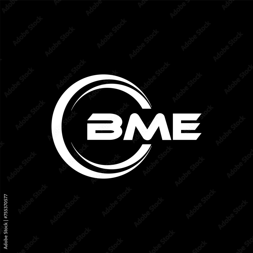 BME letter logo design in illustration. Vector logo, calligraphy ...