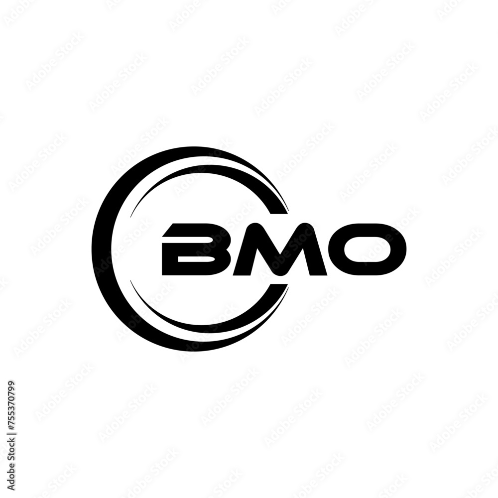 BMO letter logo design in illustration. Vector logo, calligraphy ...