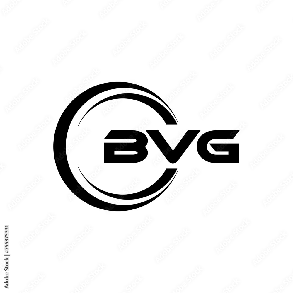 BVG letter logo design with white background in illustrator, cube logo ...