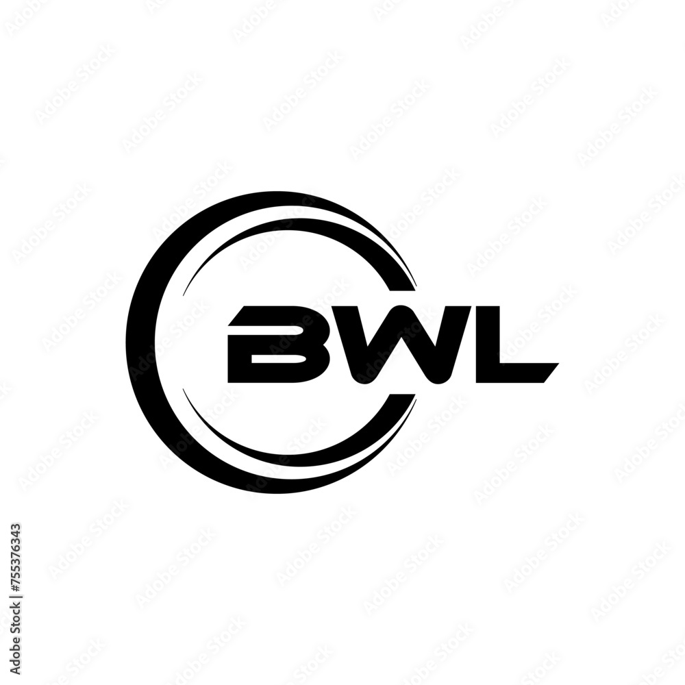 BWL letter logo design with white background in illustrator, cube logo ...