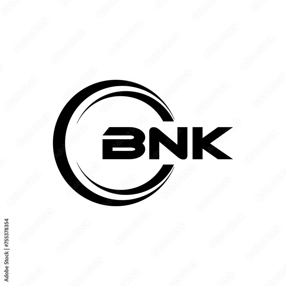BNK letter logo design with white background in illustrator, cube logo ...