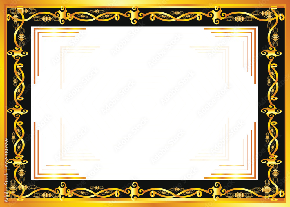 frame new professional design with golden elements in black background ...