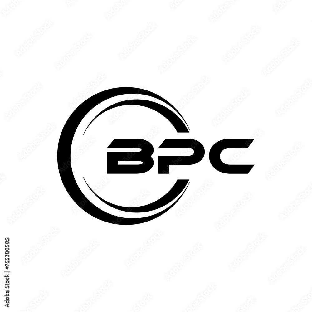BPC letter logo design with white background in illustrator, cube logo ...