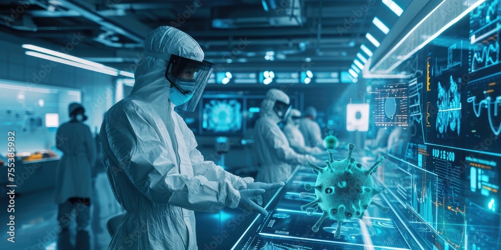 new normal futuristic technology in medical concept doctor anlysis ...