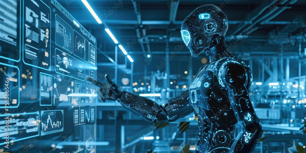 new normal Futuristic Technology in smart automation industrial concept ...