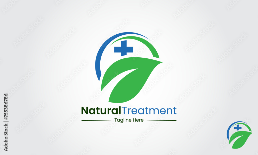 Natural Treatment Logo Design Template. Natural Medical Logo. Pharmacy ...
