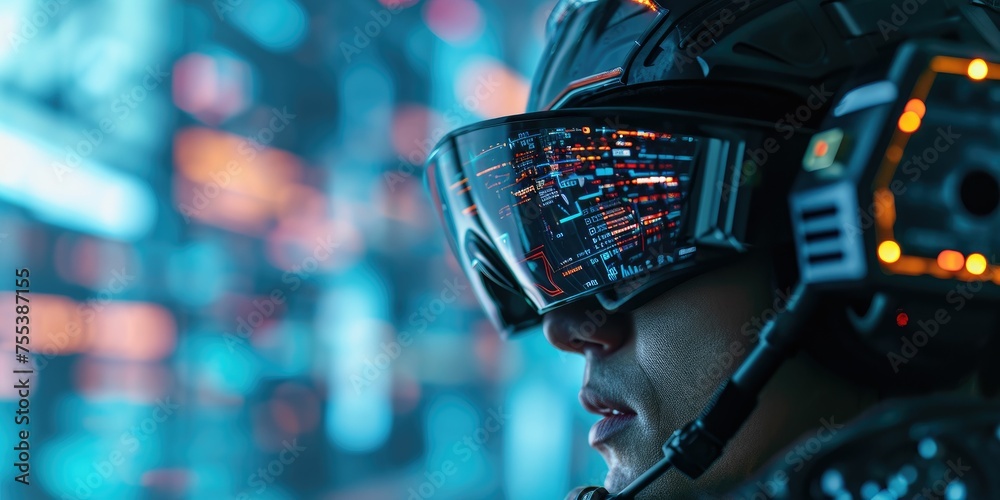 new normal in futuristic technology concept in smart glasses use ...